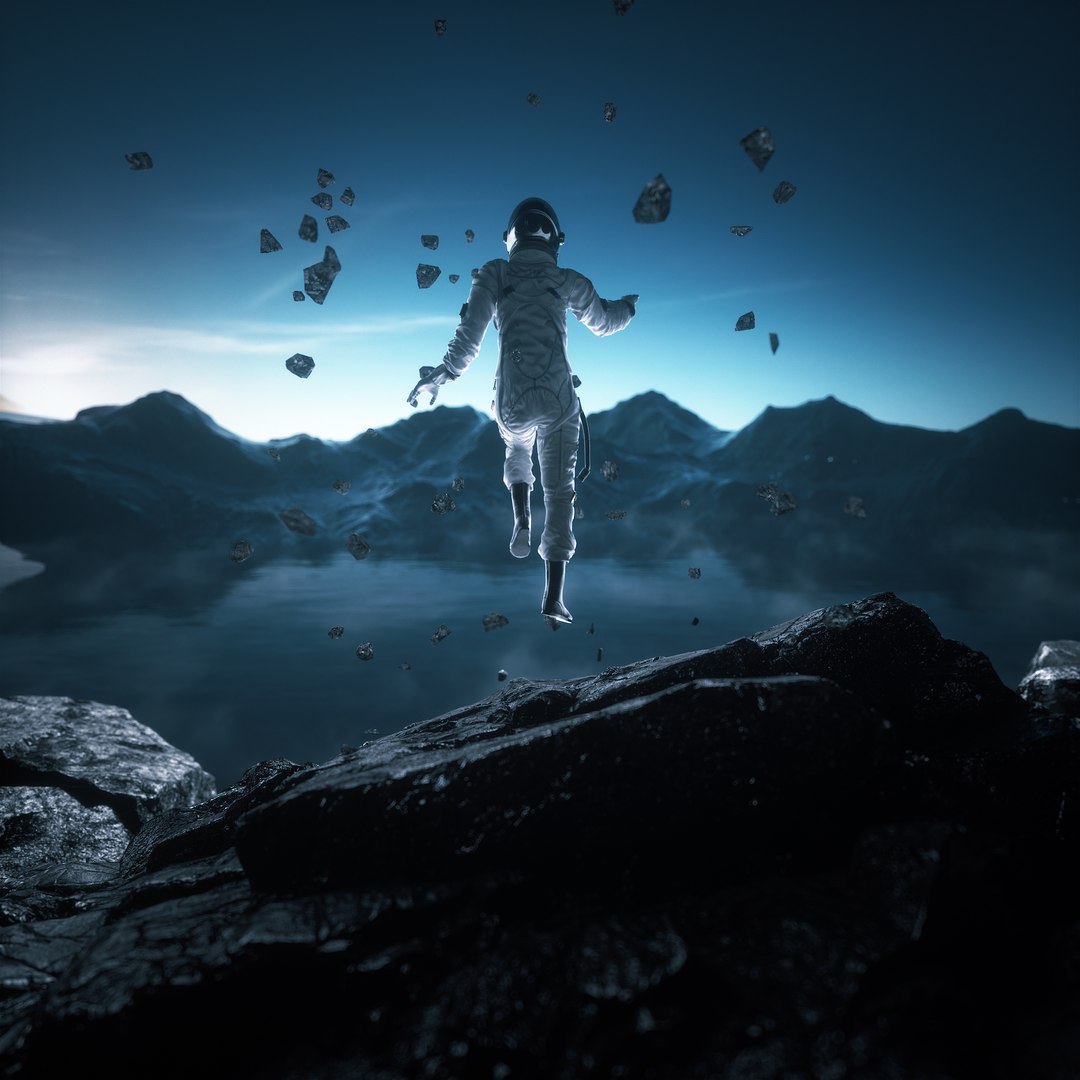 Realistic Astronaut Space Earth Planet Universe Solar System Milky Way ...