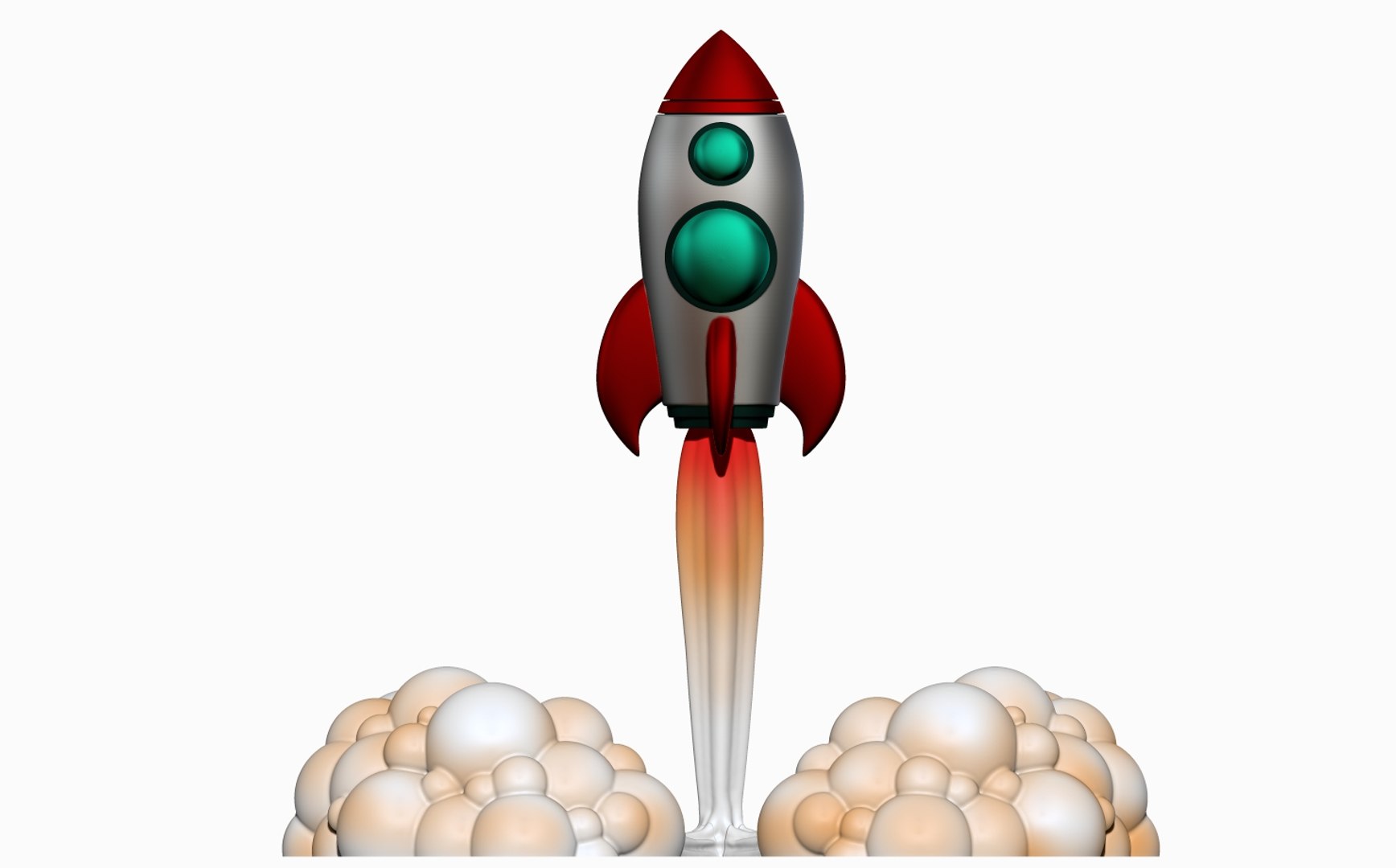 Rocket Cartoon Printing Model - TurboSquid 1482861