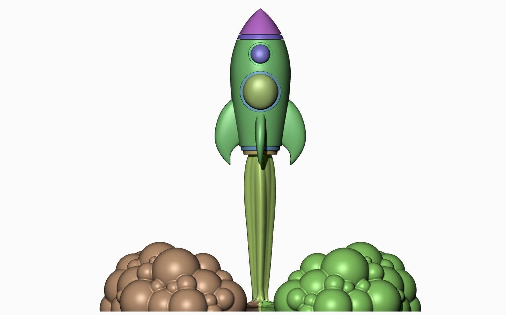 Rocket Cartoon Printing Model - TurboSquid 1482861