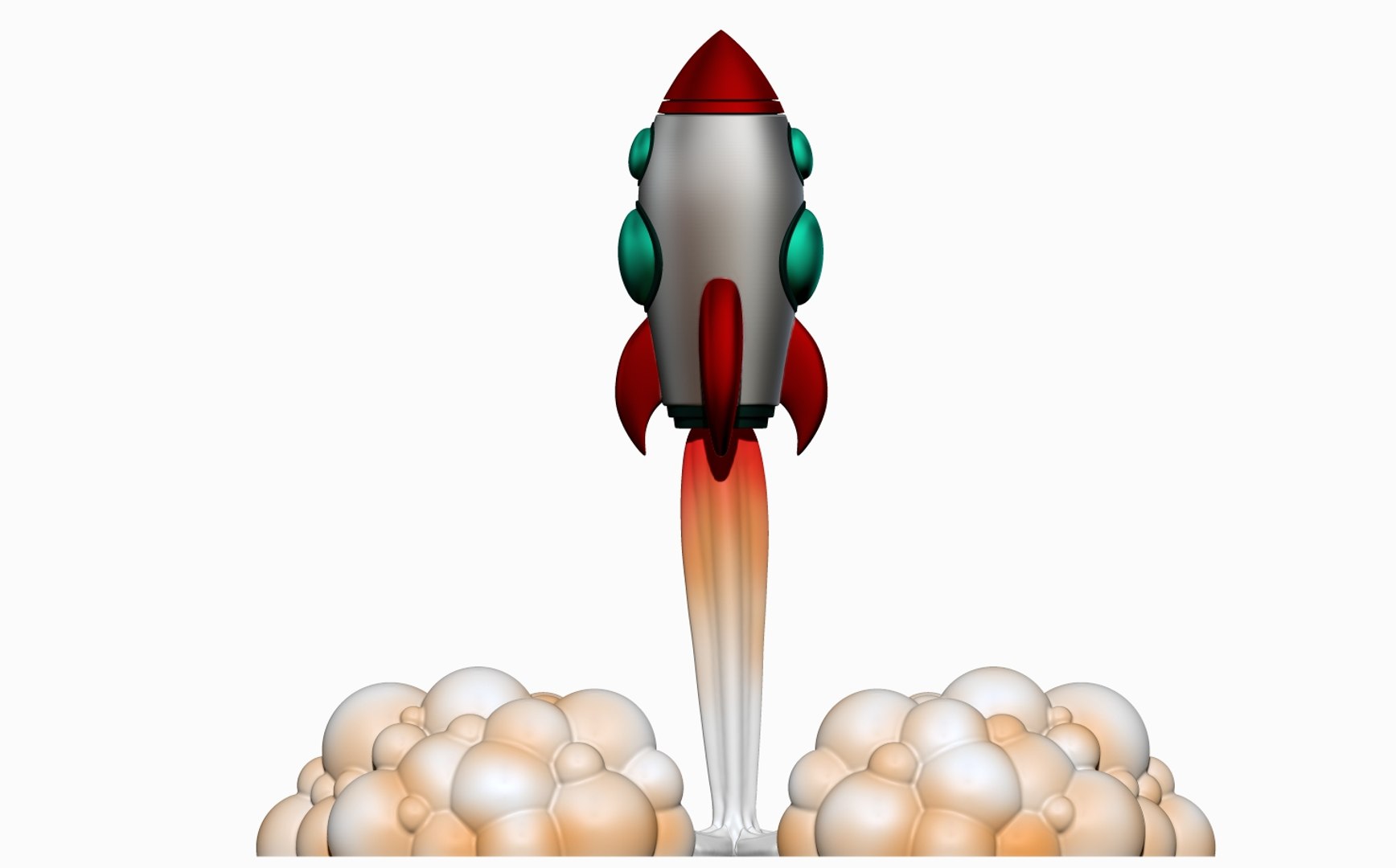 Rocket Cartoon Printing Model - TurboSquid 1482861