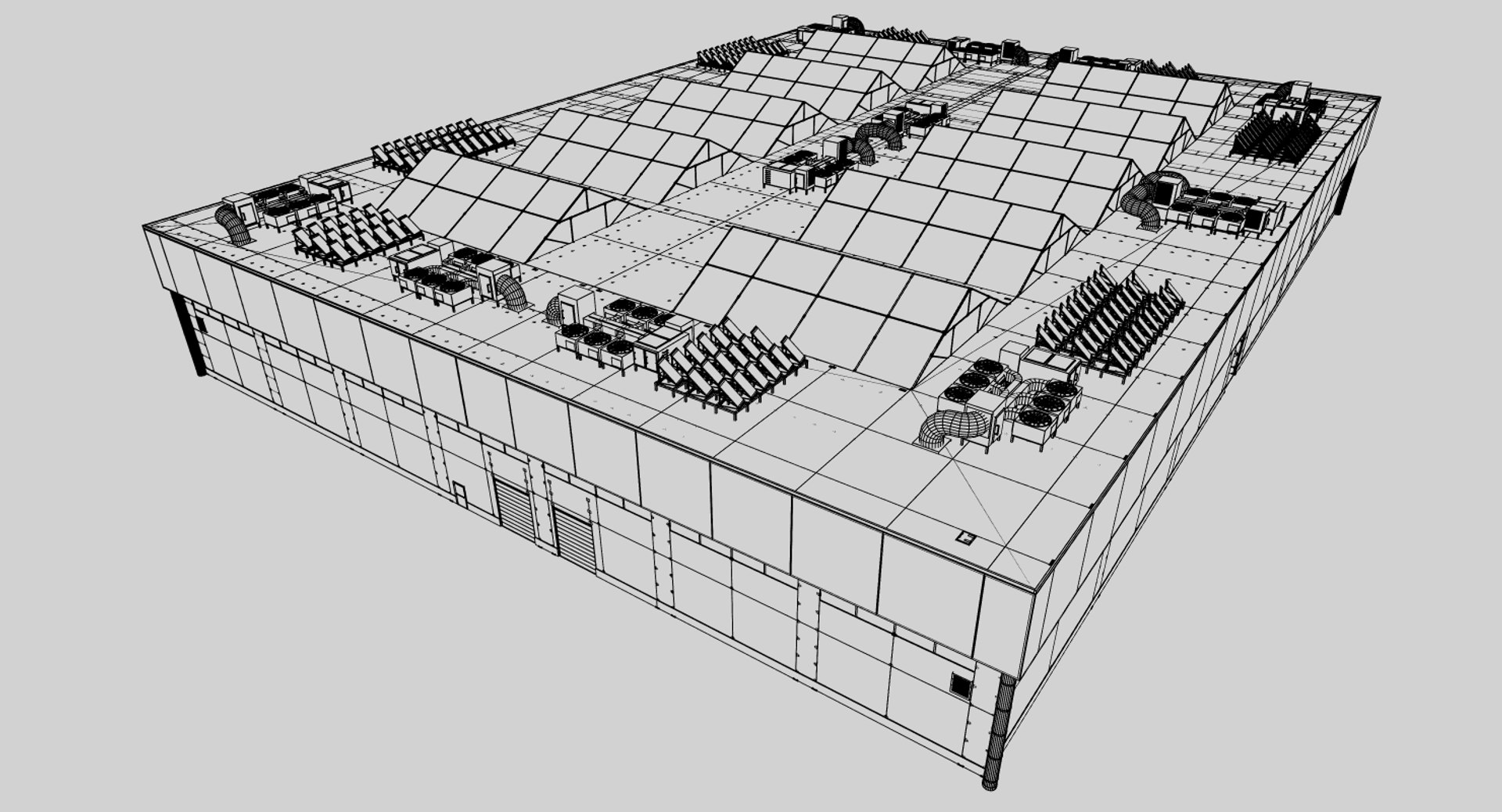 3d industrial building warehouse