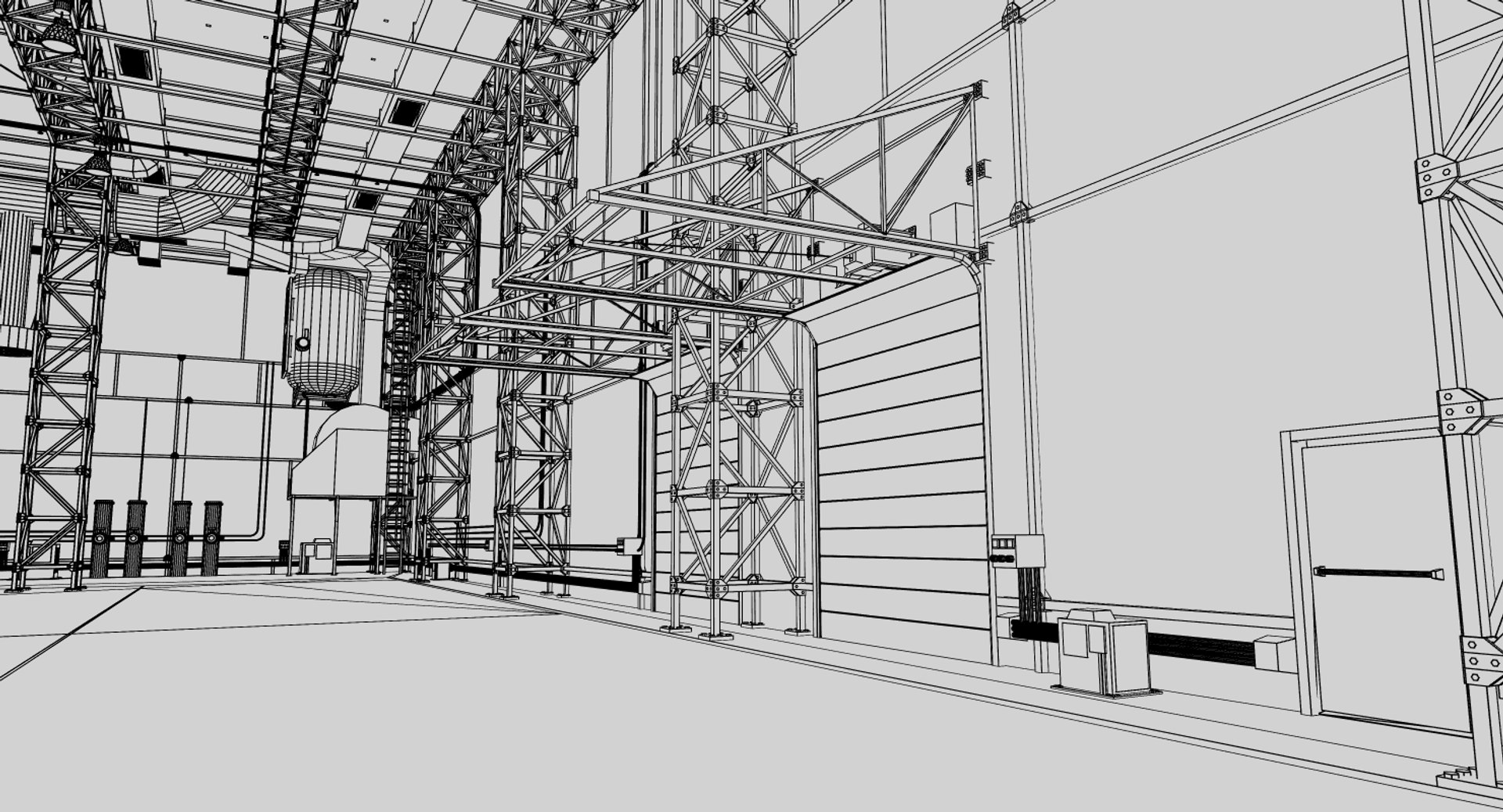 3d industrial building warehouse