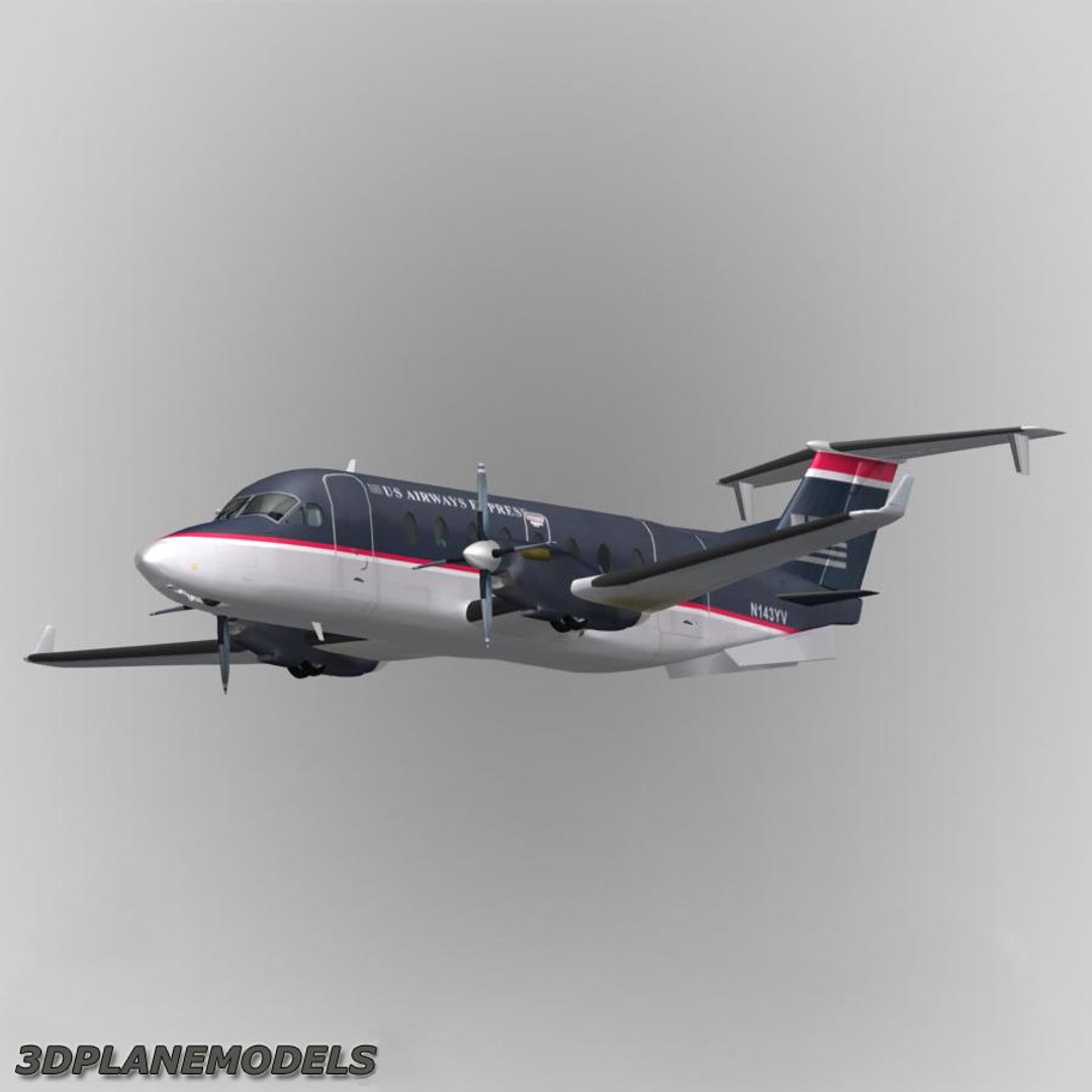 Beechcraft 1900d Airways Express 3d Model