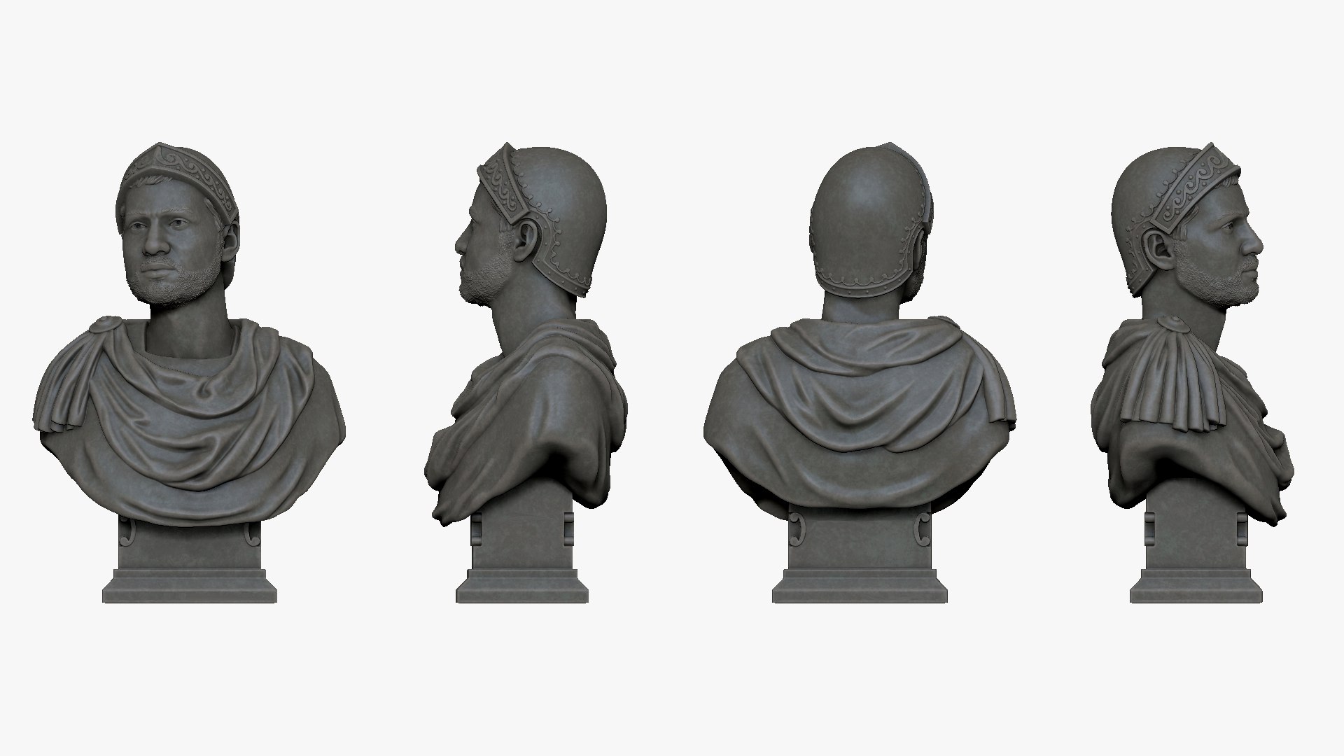 001131 Bust Of A Roman 3D - TurboSquid 1720678