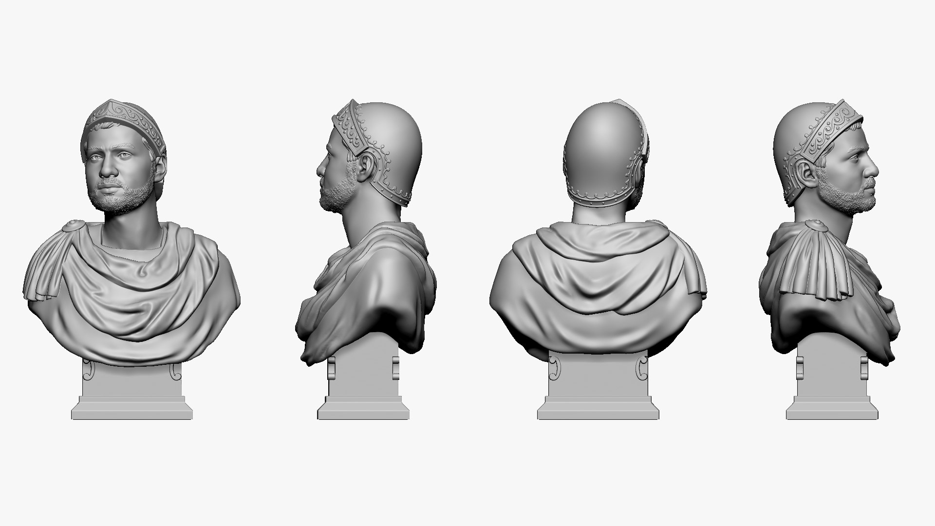 001131 Bust Of A Roman 3D - TurboSquid 1720678