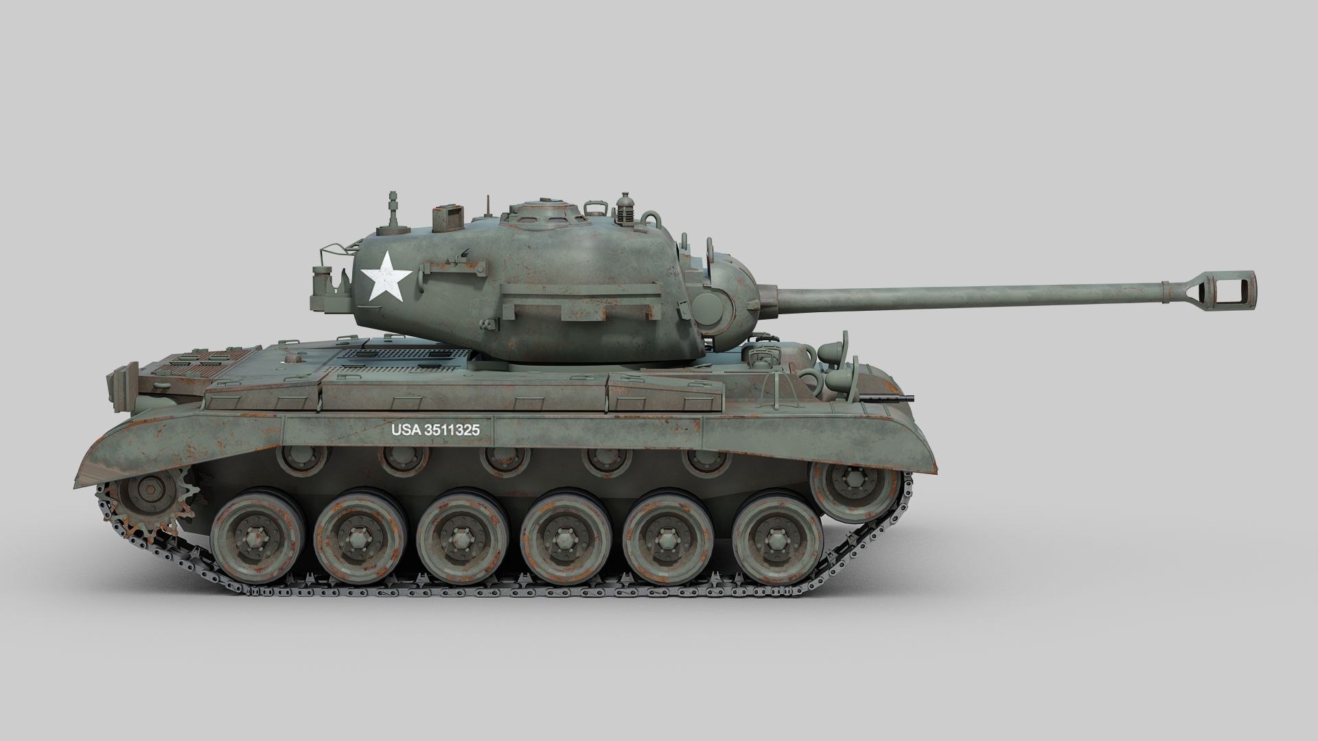3d Ww2 Pershing Tank M26