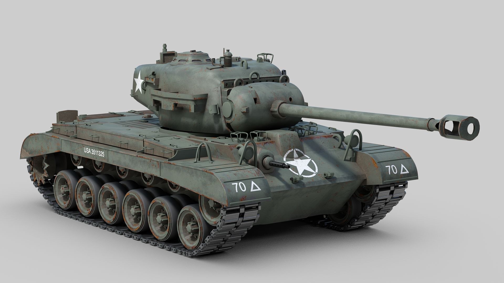 3d Ww2 Pershing Tank M26