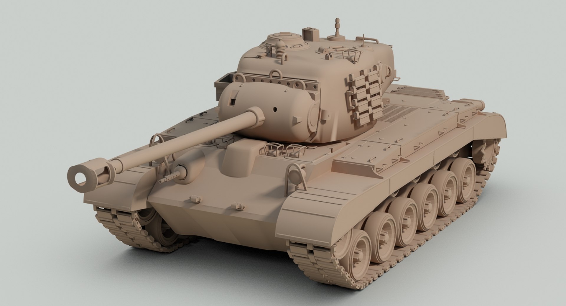3d ww2 pershing tank m26