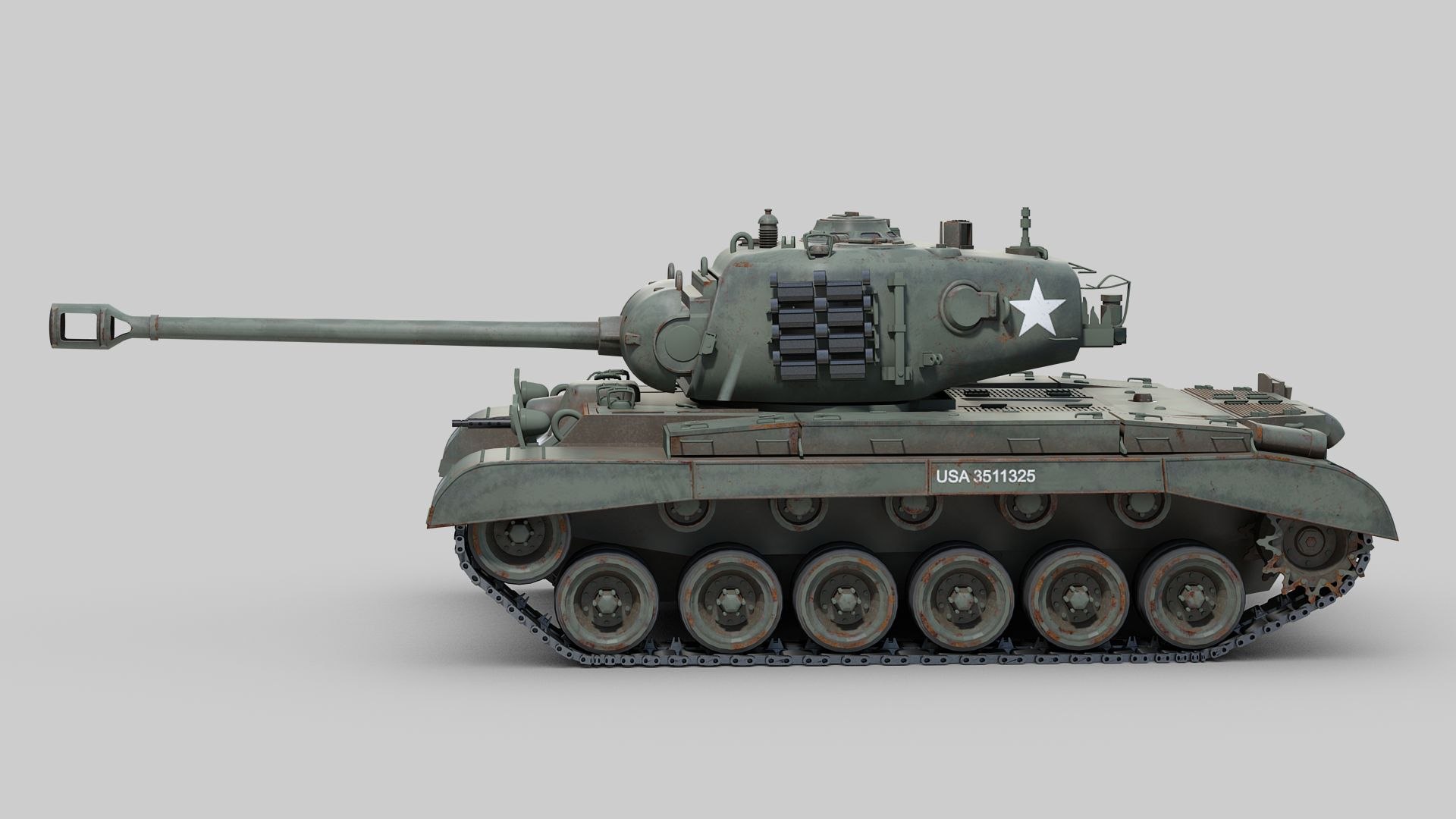 3d Ww2 Pershing Tank M26