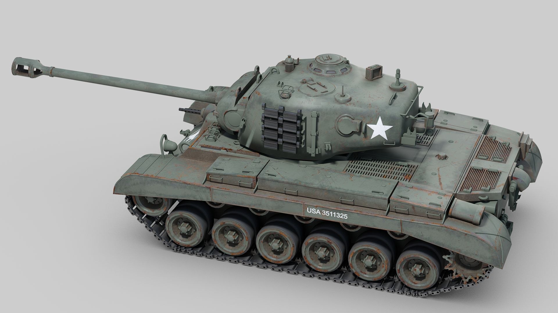 3d Ww2 Pershing Tank M26