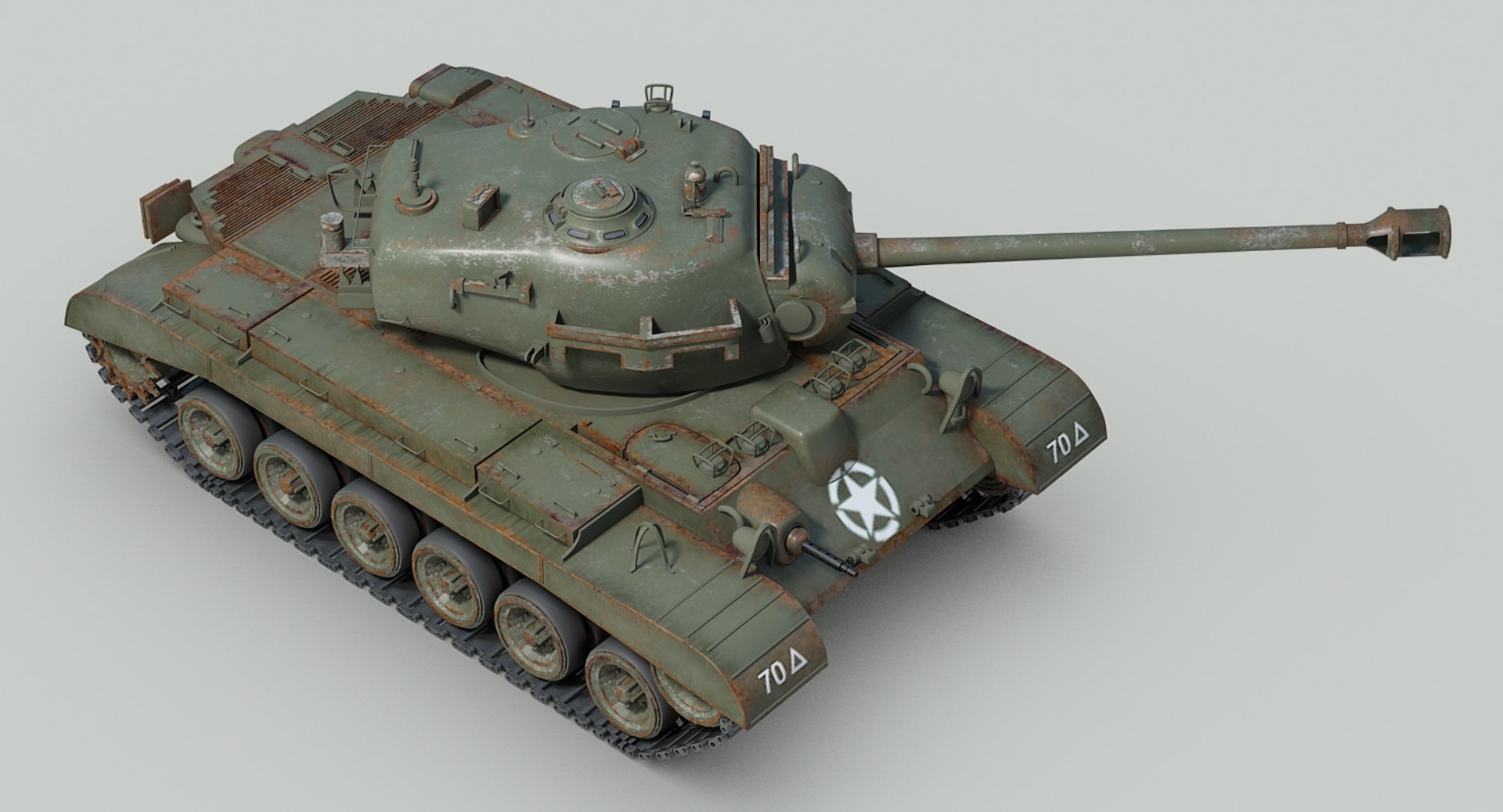 3d ww2 pershing tank m26