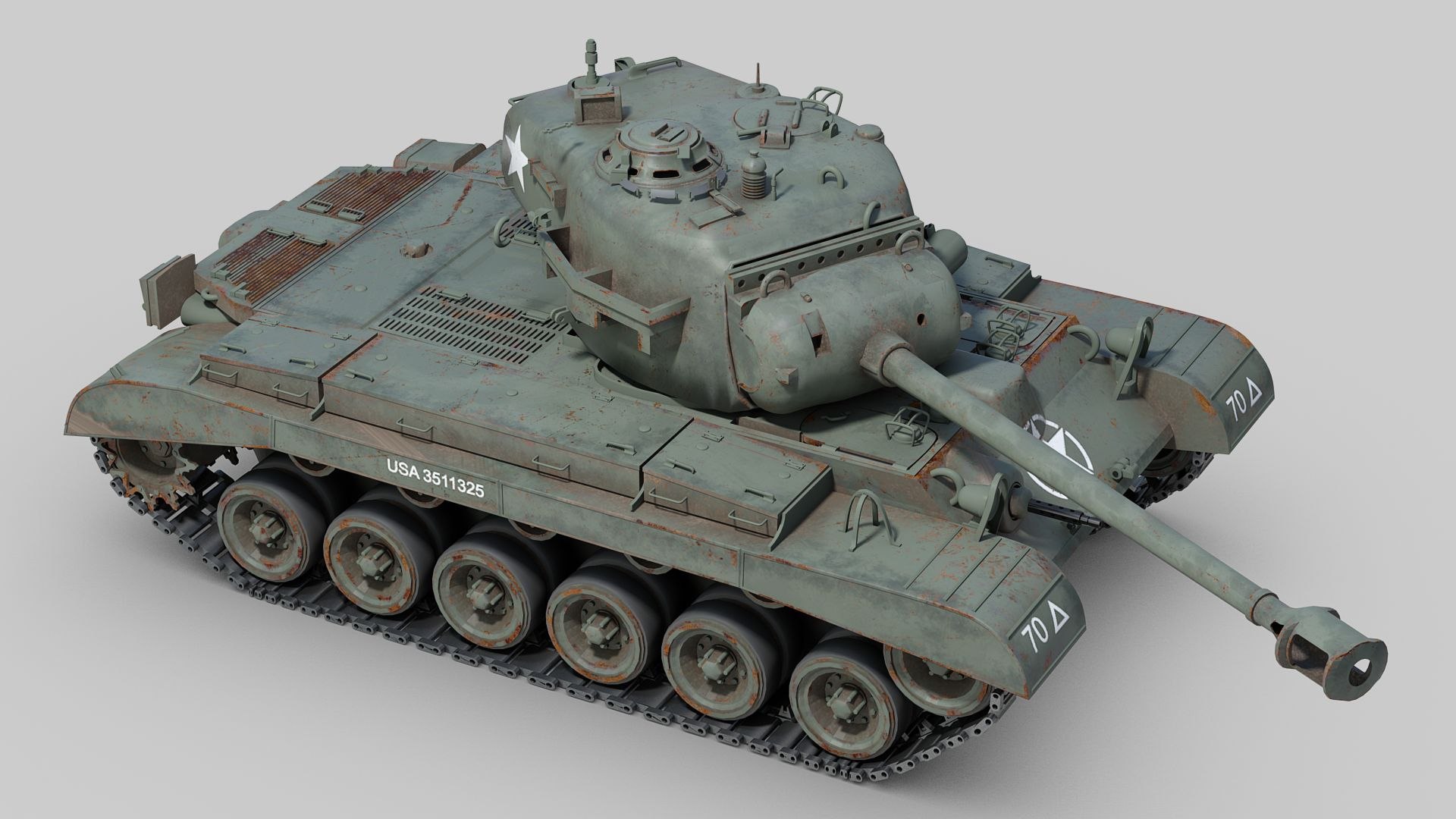 3d Ww2 Pershing Tank M26