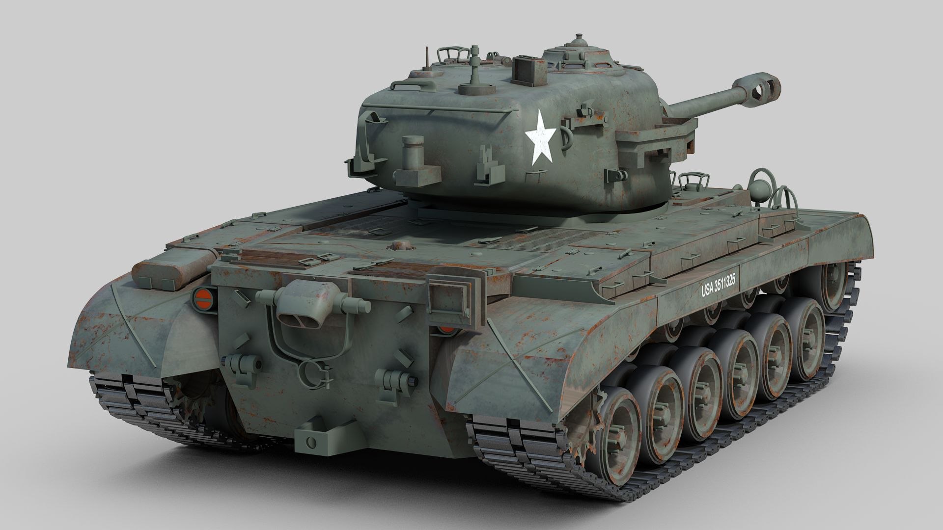 3d Ww2 Pershing Tank M26