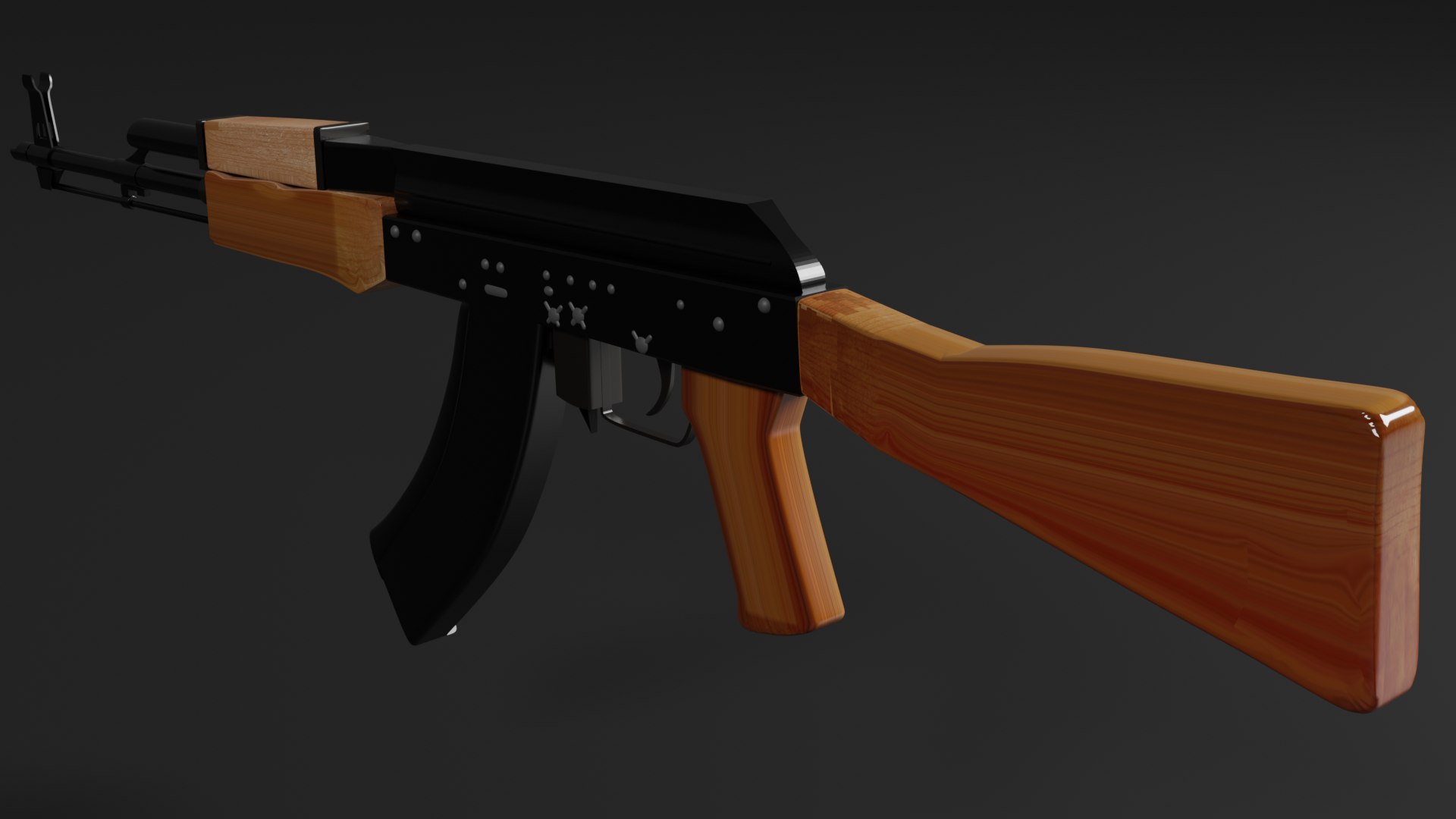 Akm Assault Rifle Model - TurboSquid 1561327