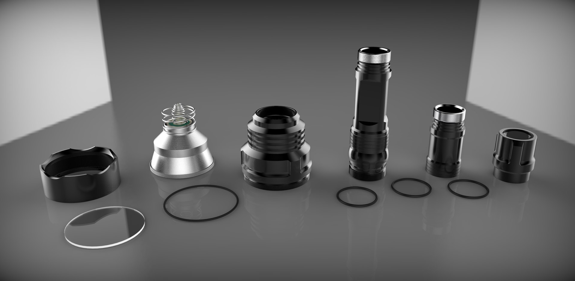 Cree Skyray Flashlight 3d Model
