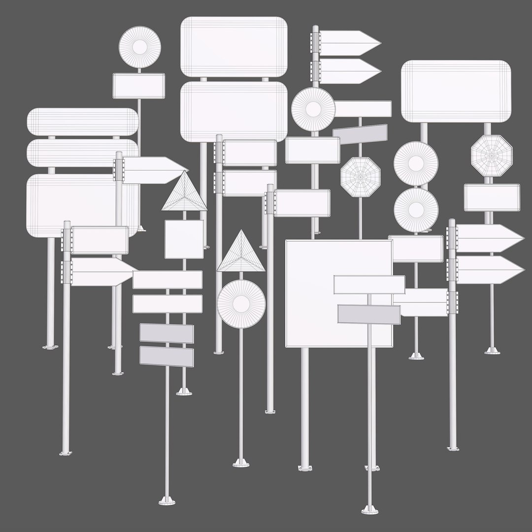 Street Sign-Set 02 3D Model - TurboSquid 2299048