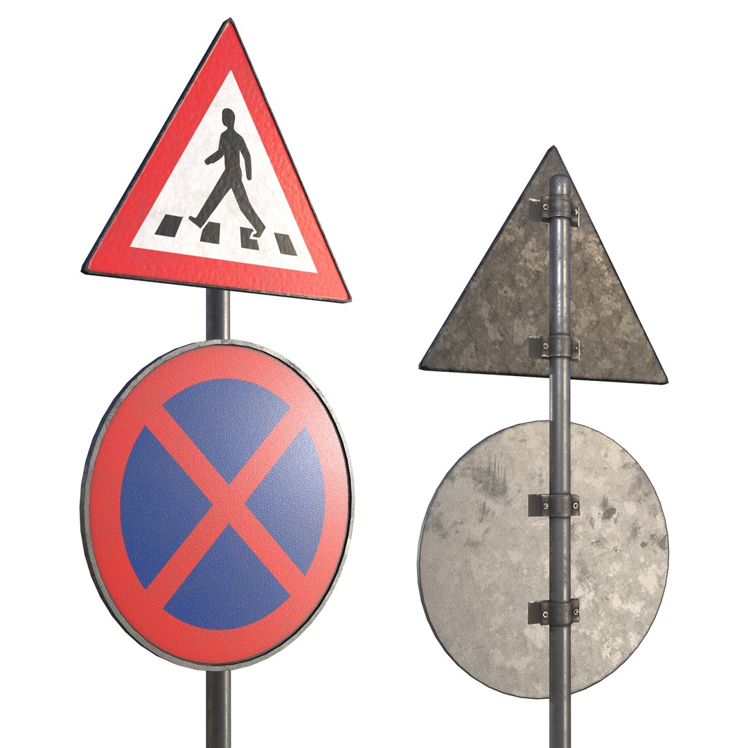 Street Sign-Set 02 3D Model - TurboSquid 2299048