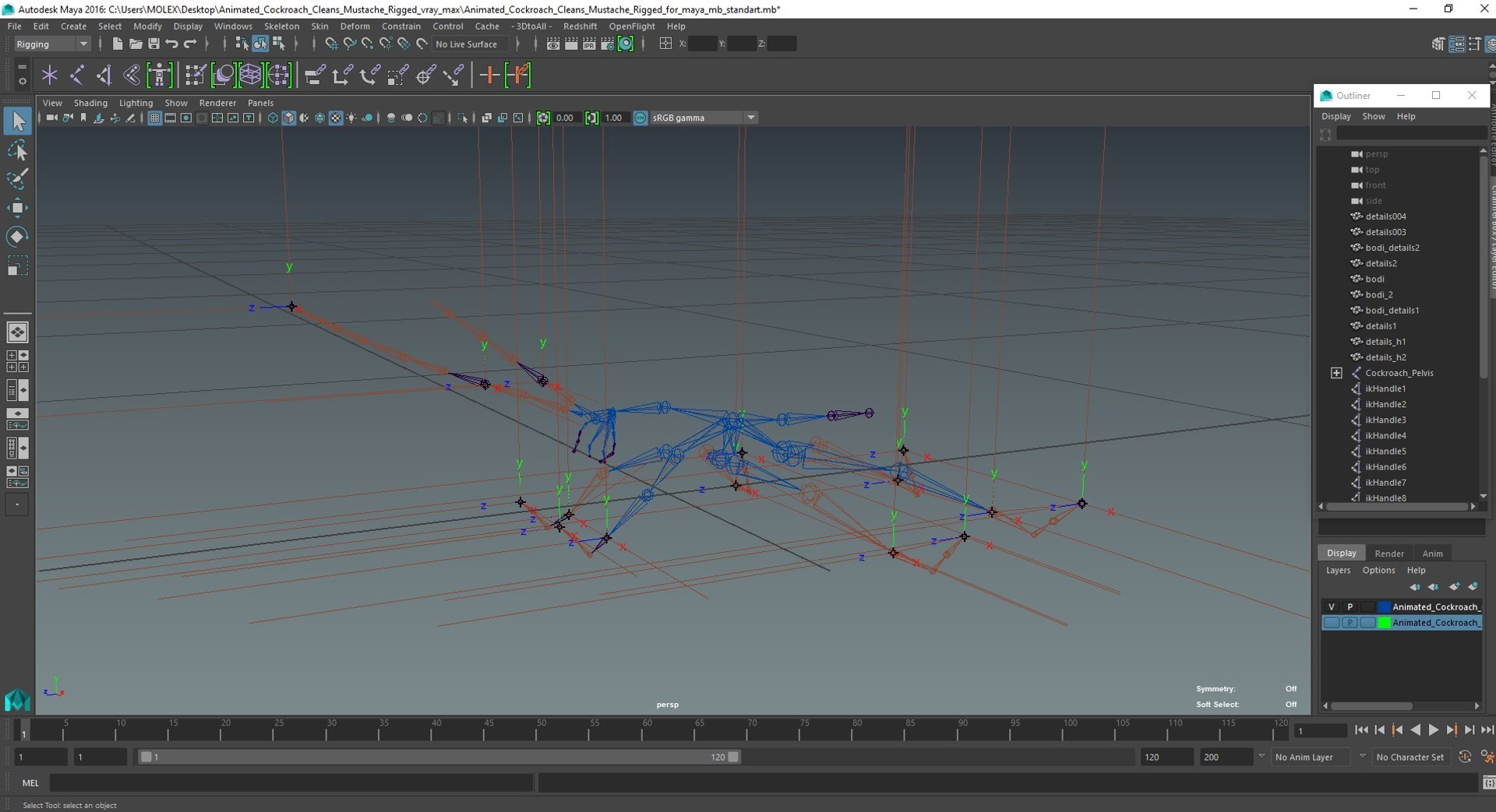 3D Rigged Animated Cockroach Collection For Maya - TurboSquid 2268603