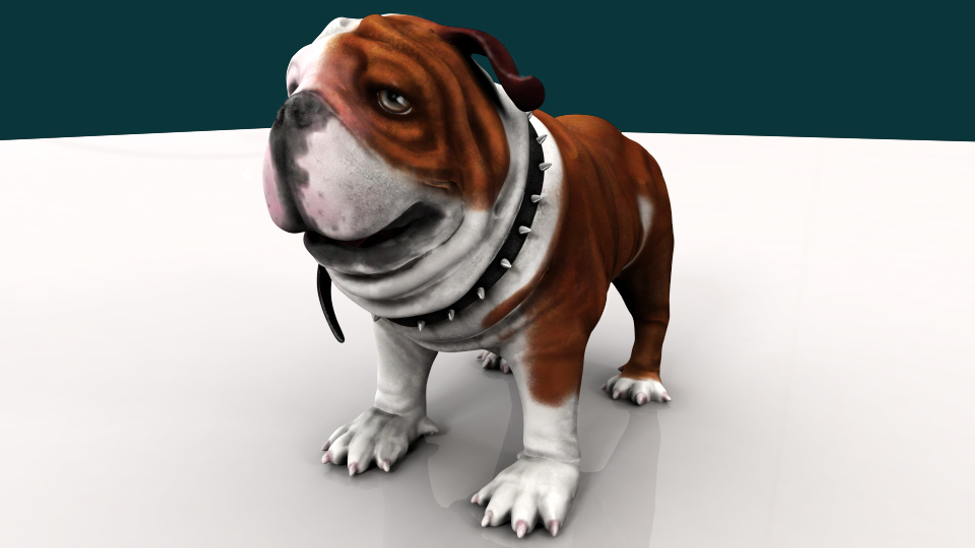 bulldog dog 3d obj