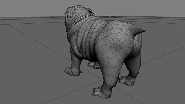 bulldog dog 3d obj