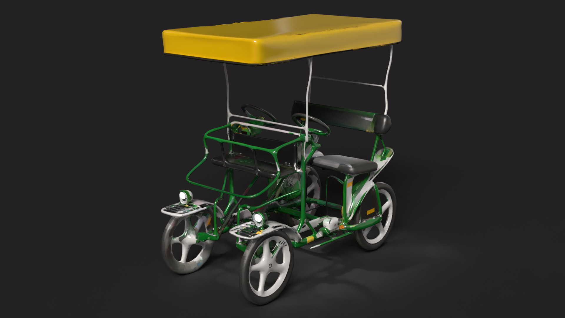 3D Green Surrey Bike Figure Model - TurboSquid 2368087