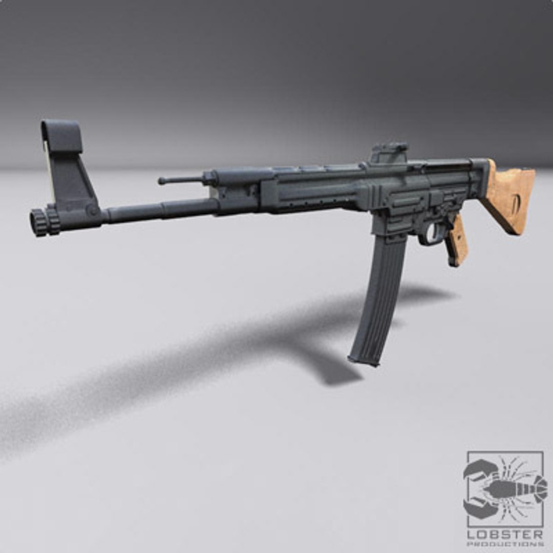 3d wwii stg44 assault rifle