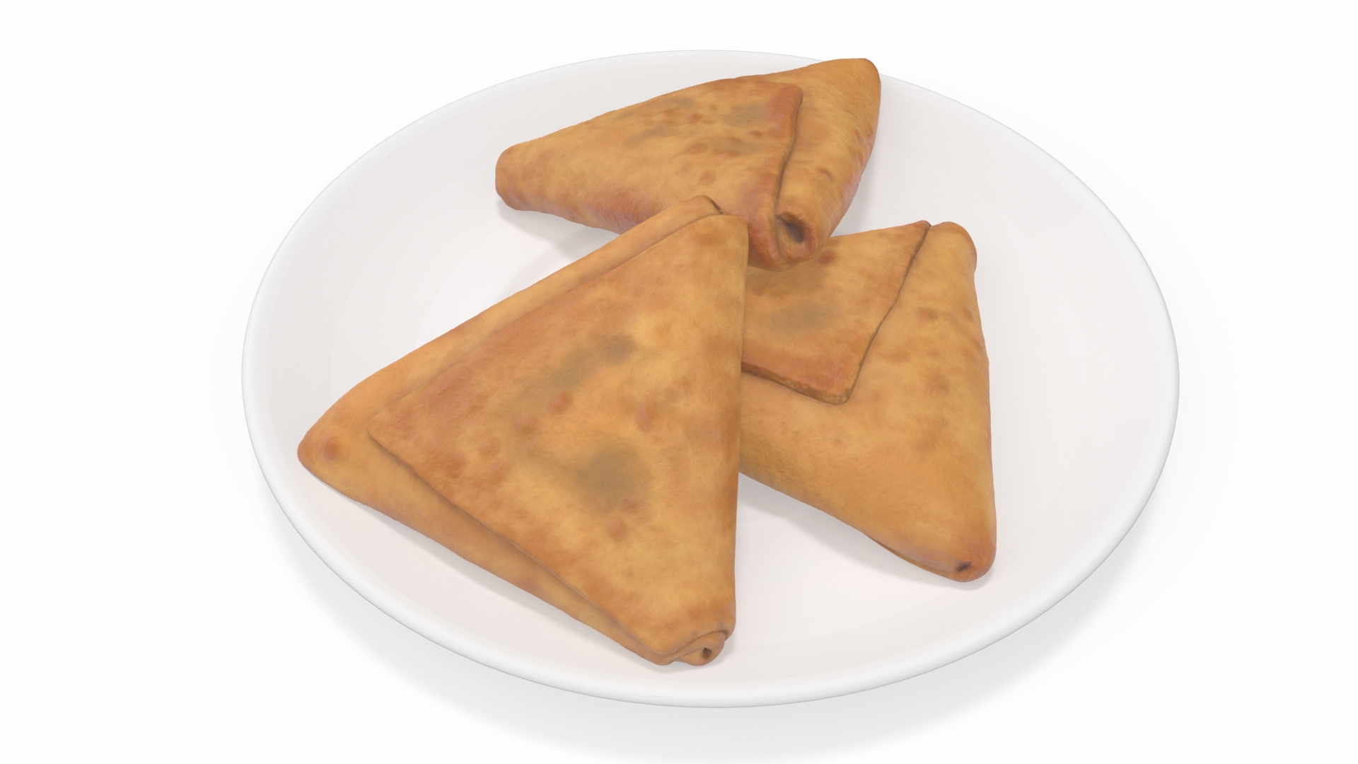 3D Samosa On White Plate - TurboSquid 2180626