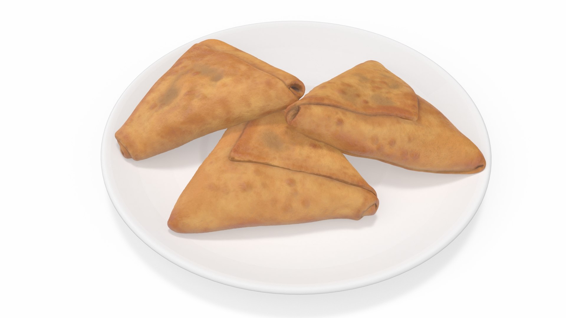 3D Samosa On White Plate - TurboSquid 2180626