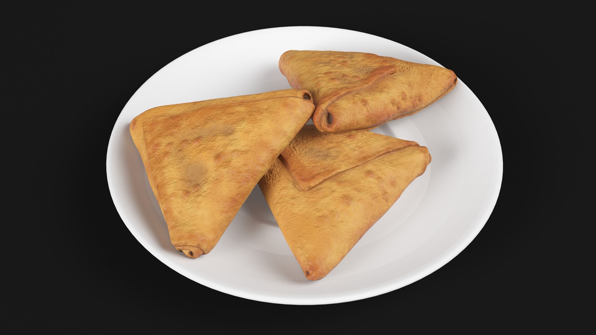 3D Samosa On White Plate - TurboSquid 2180626
