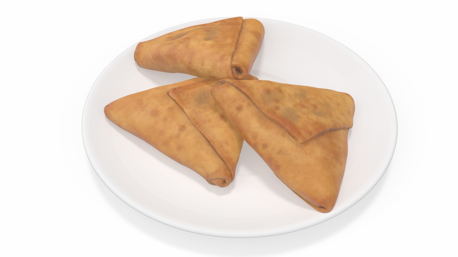3D Samosa On White Plate - TurboSquid 2180626