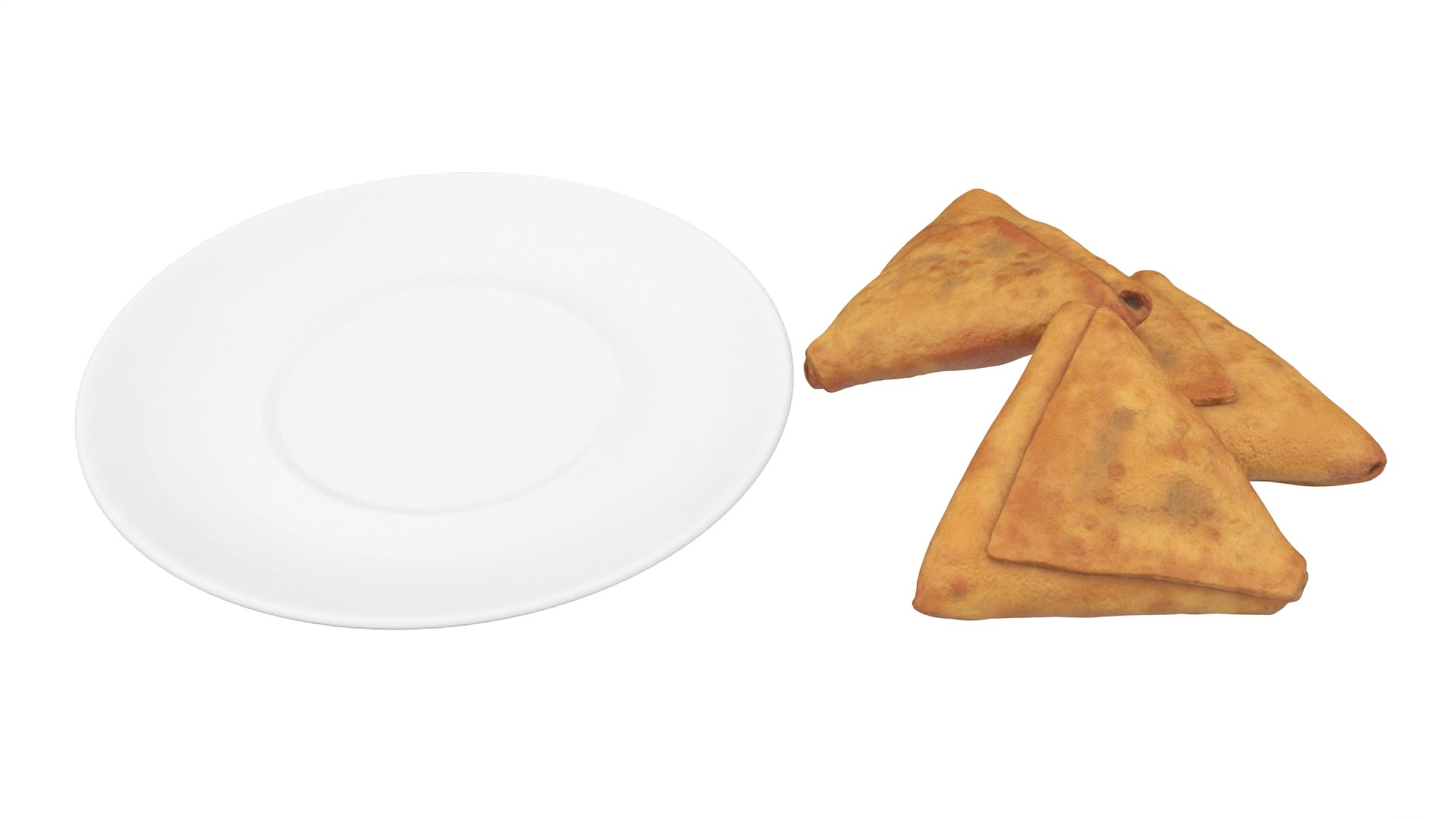 3D Samosa On White Plate - TurboSquid 2180626