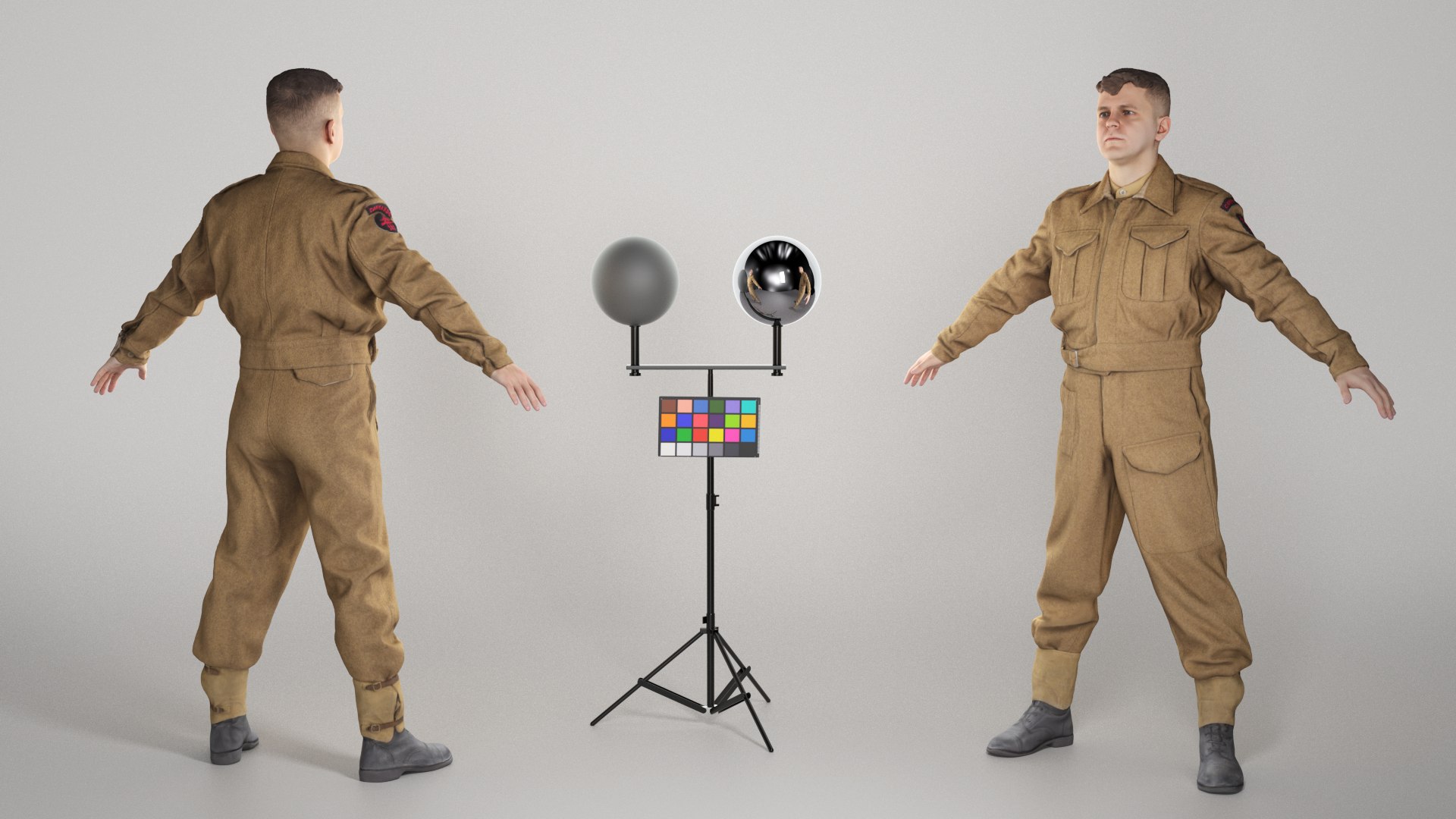 British Infantryman Character From WW2 In A-pose 297 3D Model ...