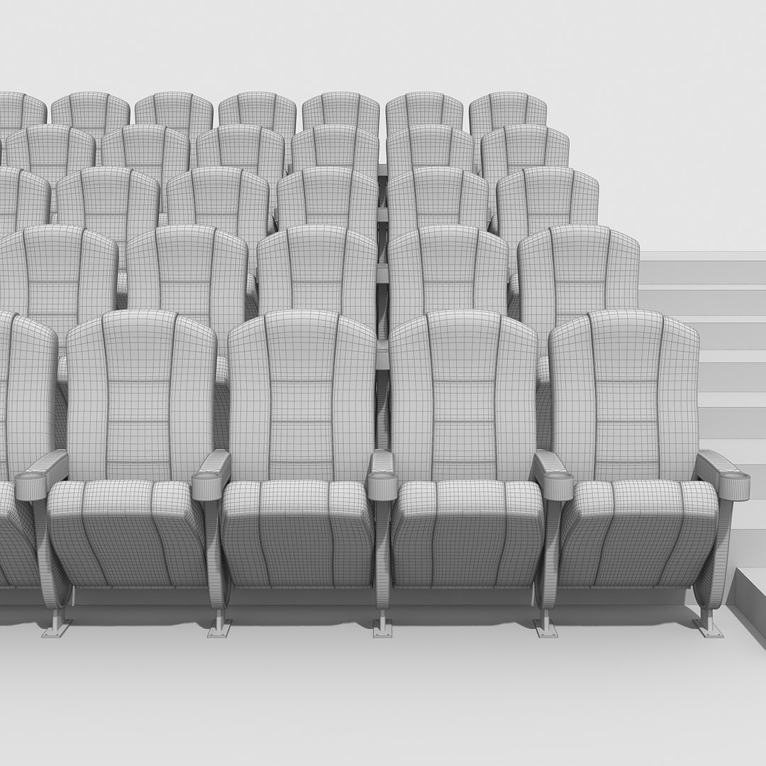 3d Chairs Movie Theater Model