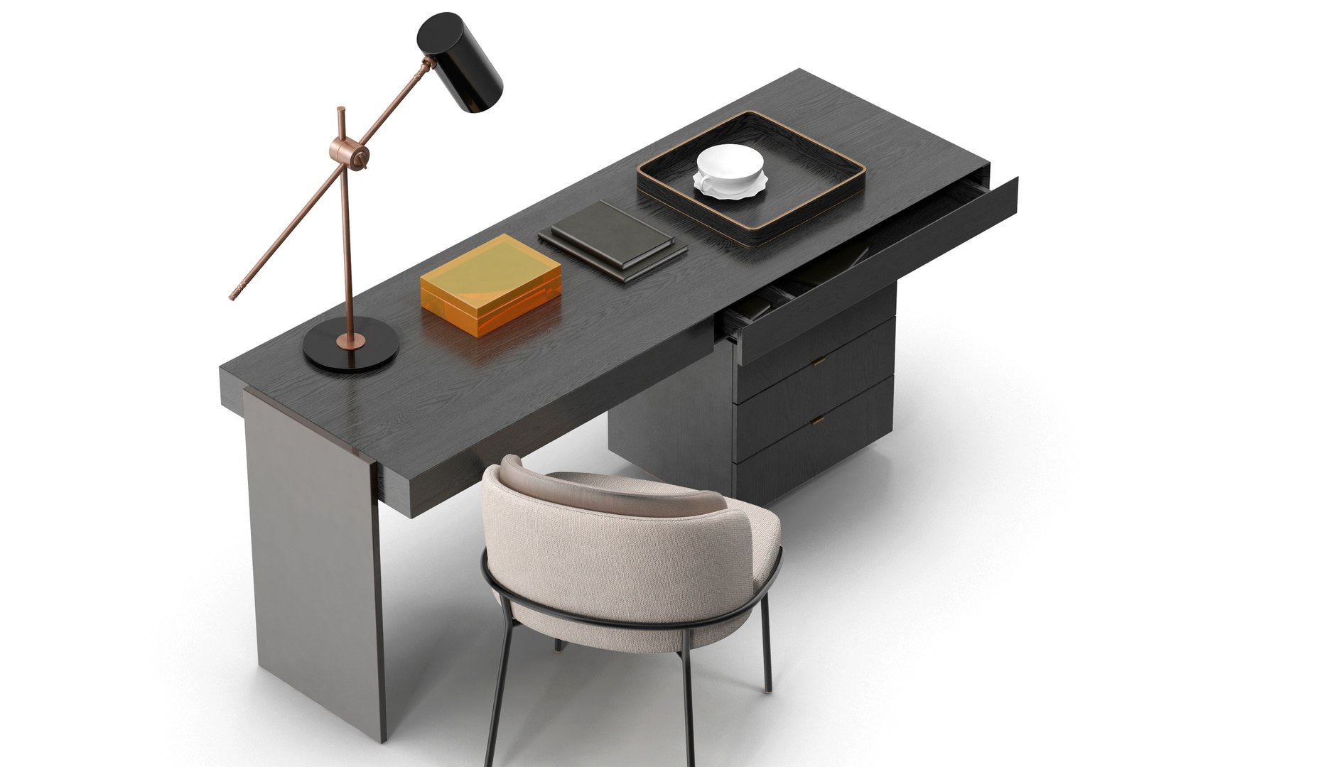 Minotti Carson Desk Set 3D Model - TurboSquid 1209845