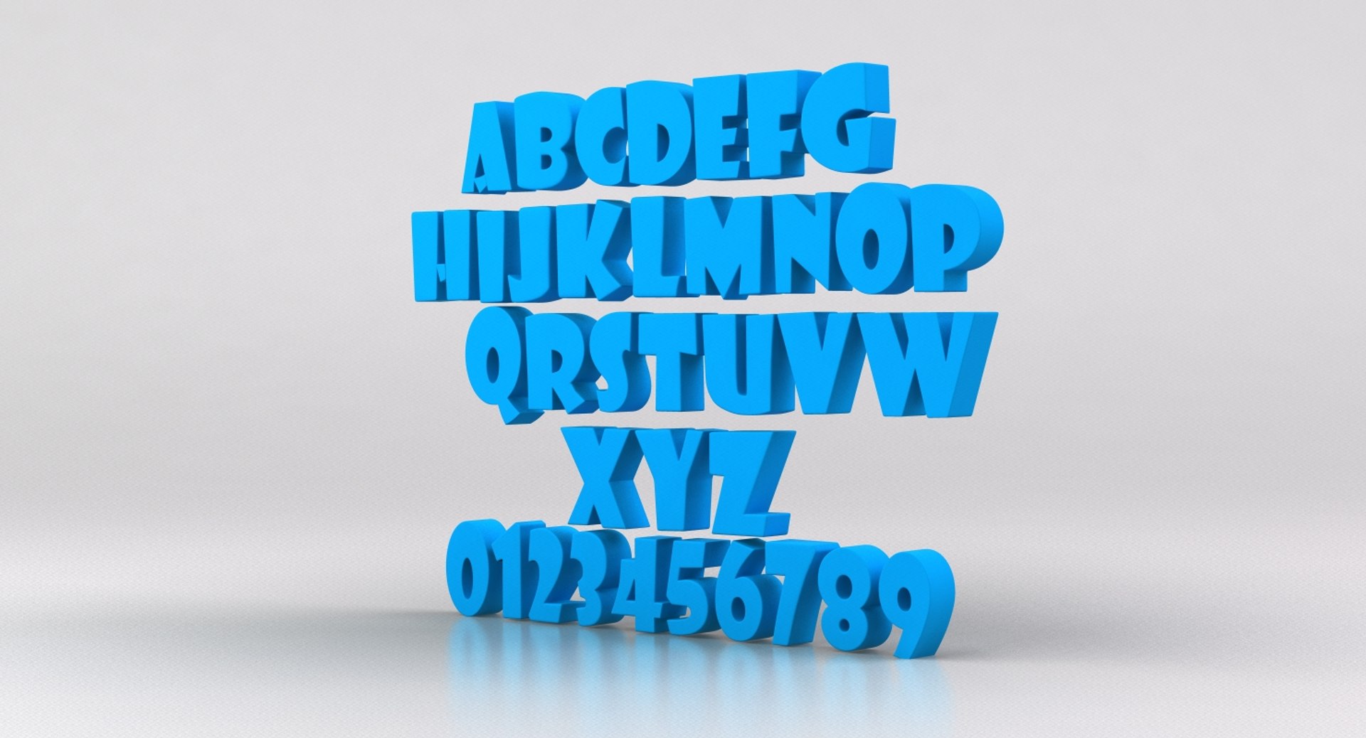 3d obj cartoon numbers