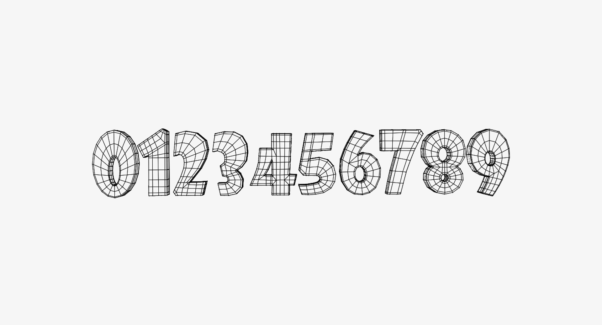 3d Obj Cartoon Numbers