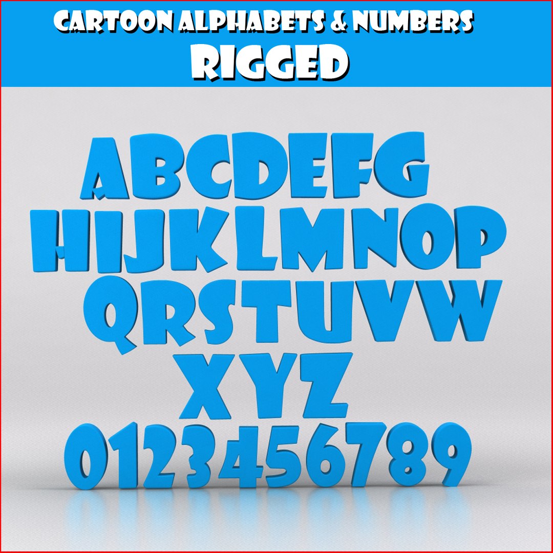 3d Obj Cartoon Numbers