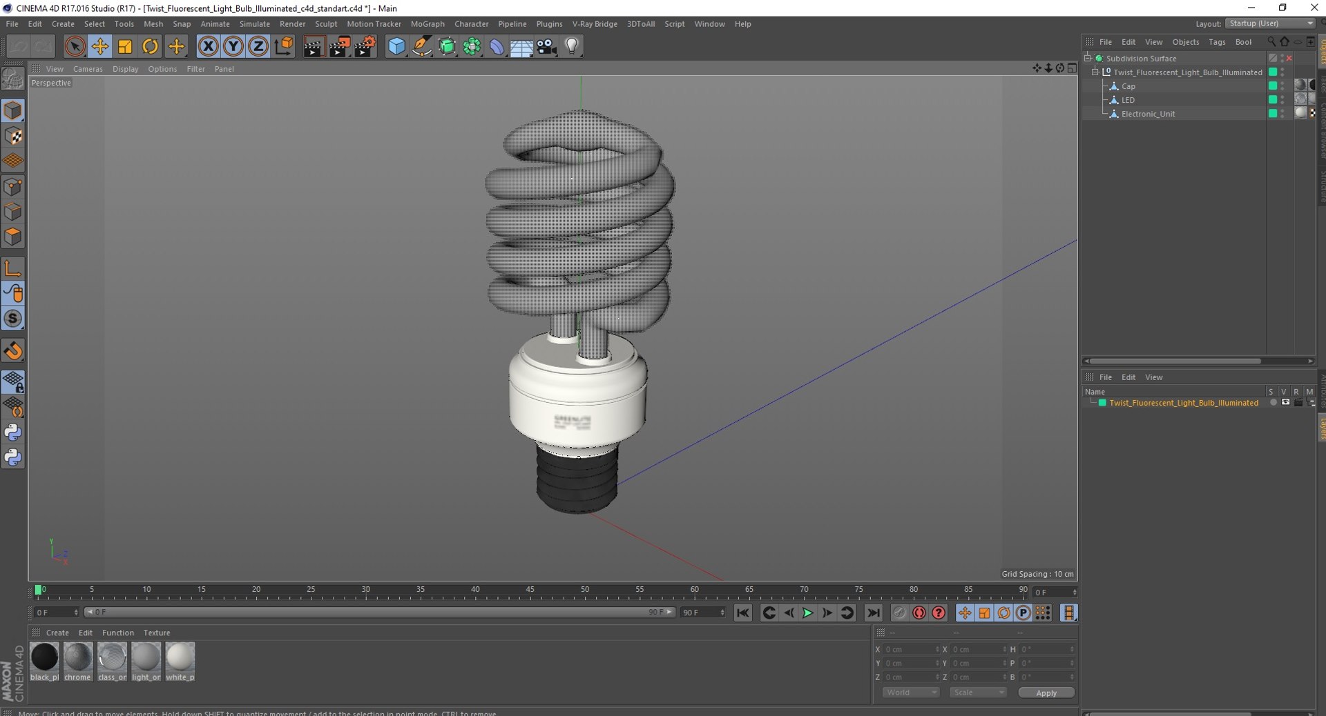 3D Twist Fluorescent Light Bulb Illuminated - TurboSquid 2146936