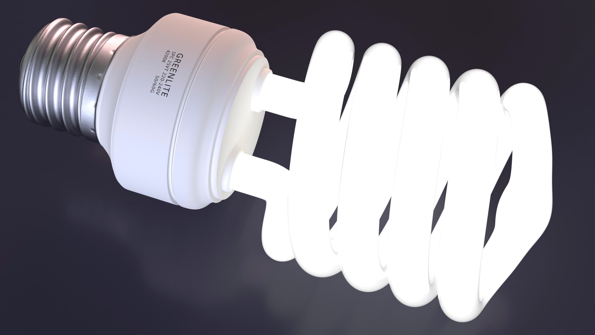 3D Twist Fluorescent Light Bulb Illuminated - TurboSquid 2146936