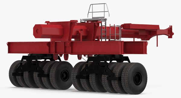 modelo 3d Remolque Grúa Lastre Rojo - TurboSquid 2105038