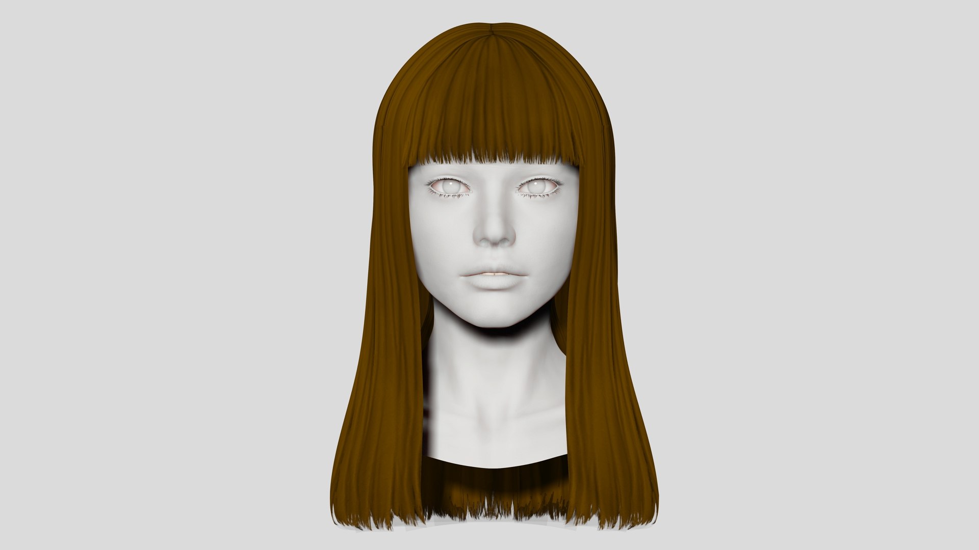 3D Medium Straight Hair - TurboSquid 2225815