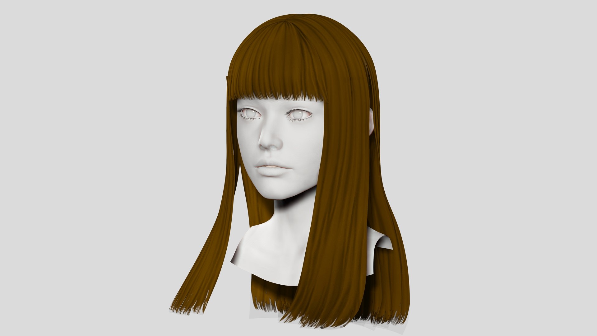 3D Medium Straight Hair - TurboSquid 2225815