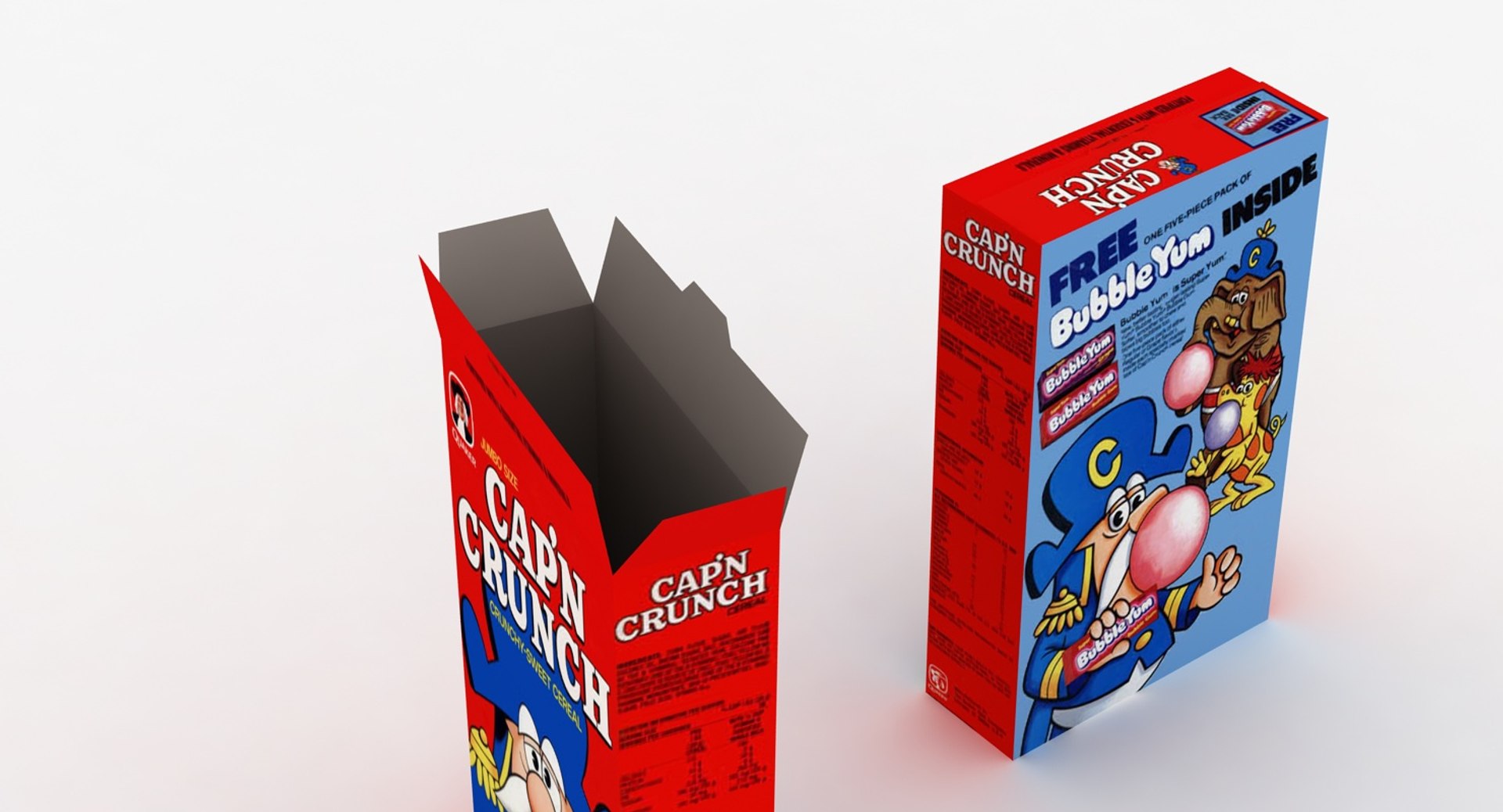 3d Crunch Cereal Box