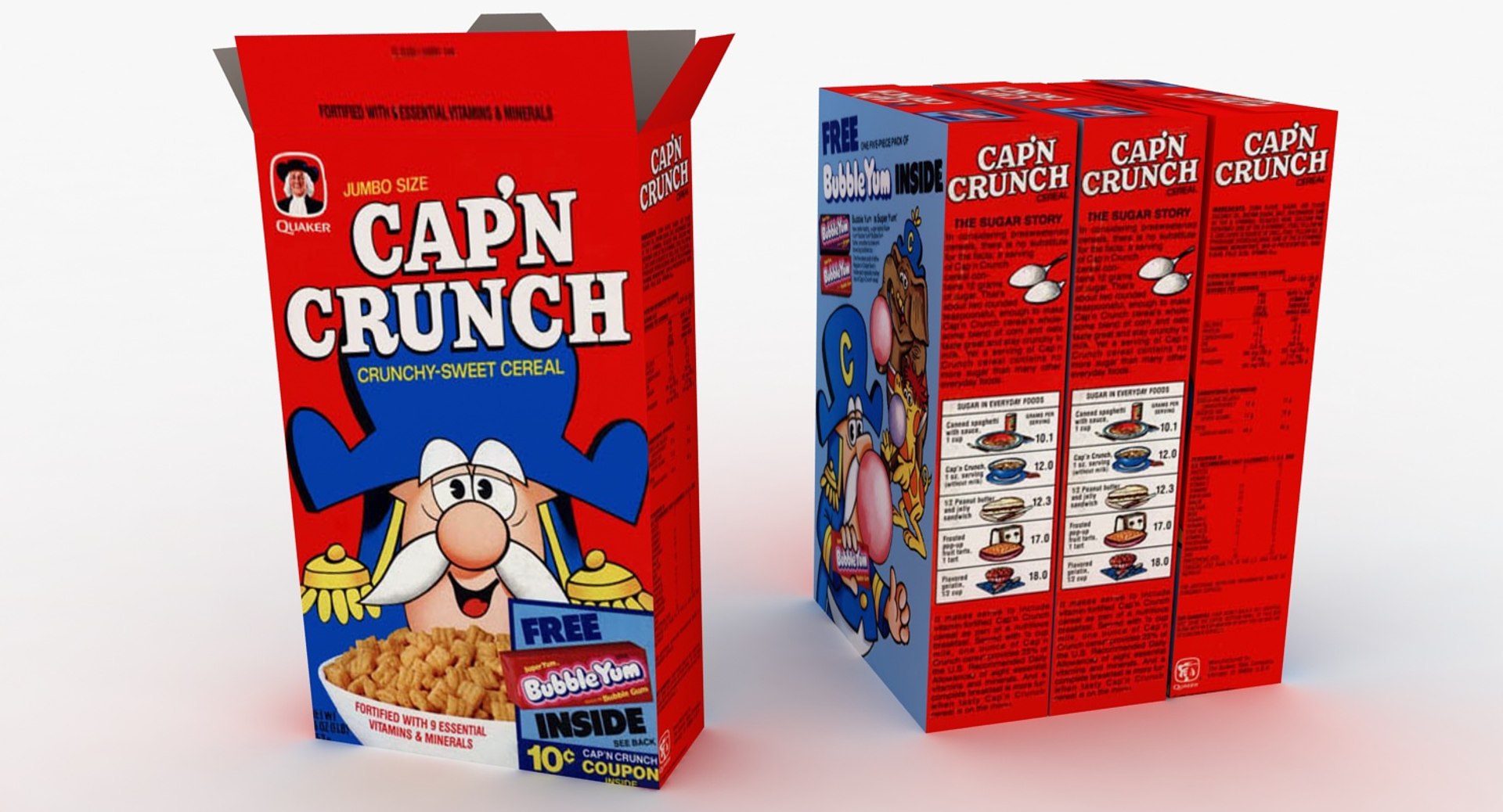 3d Crunch Cereal Box