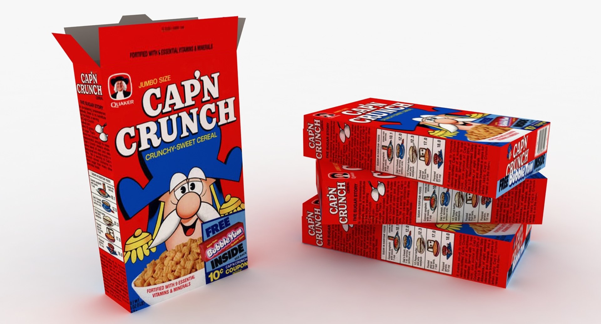 3d Crunch Cereal Box