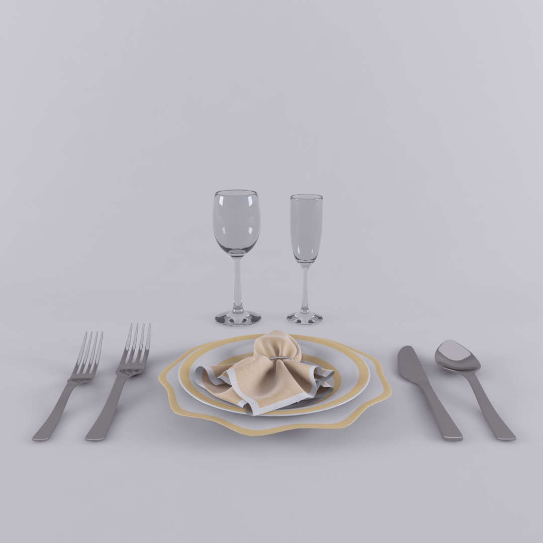 3ds max dining set