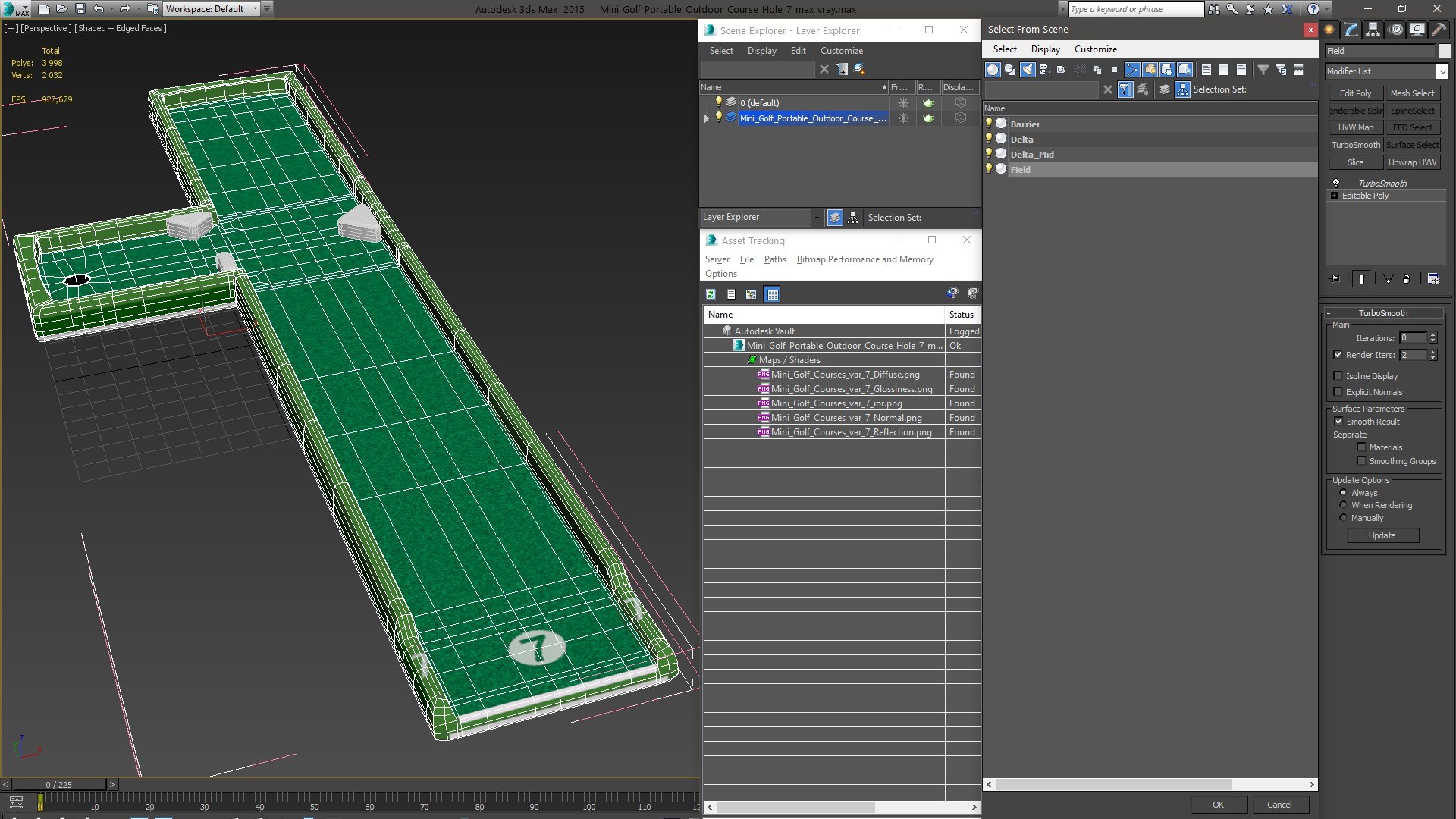 3D Model Golf Portable Outdoor Course - TurboSquid 1707942