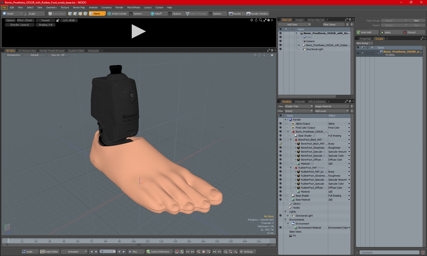 3D Model Bionic Prosthesis OSSUR With Rubber Foot - TurboSquid 2228047