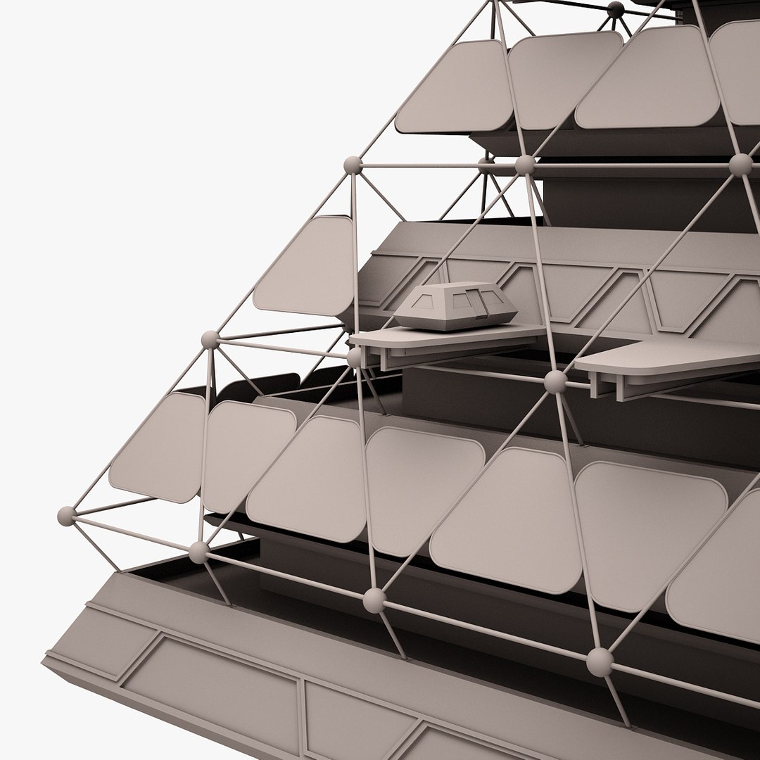 3d Model Futuristic Pyramid