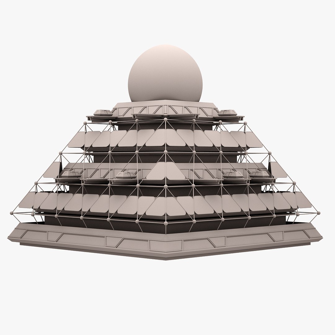 3d Model Futuristic Pyramid